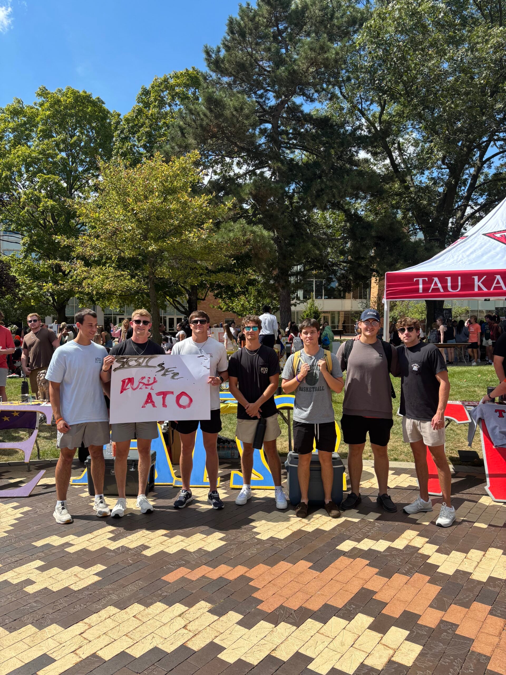 Brothers set up at annual campus fest • Alpha Tau Omega • America's ...